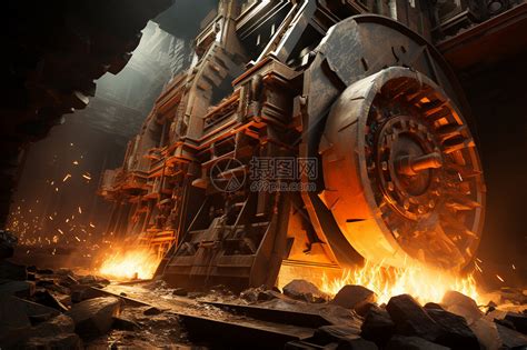 工厂内的机器和火灾高清图片下载 正版图片600543126 摄图网