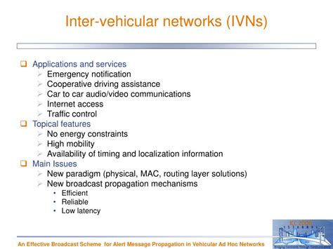 Ppt An Effective Broadcast Scheme For Alert Message Propagation In Vehicular Ad Hoc Networks