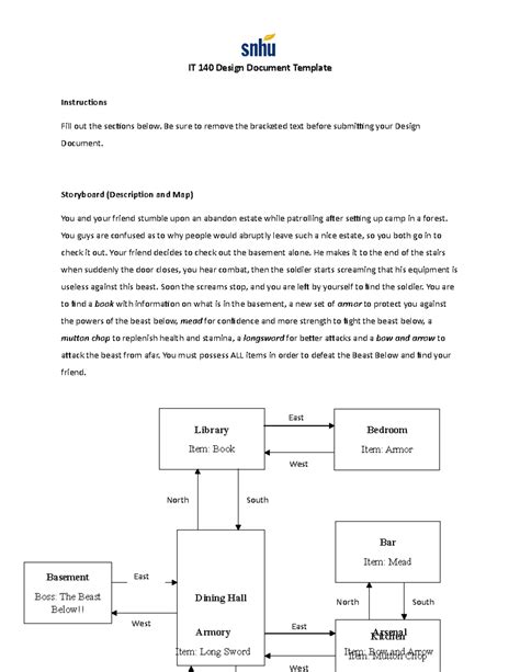 It 140 Story Board And Pseudocode It 140 Design Document Template Instructions Fill Out The