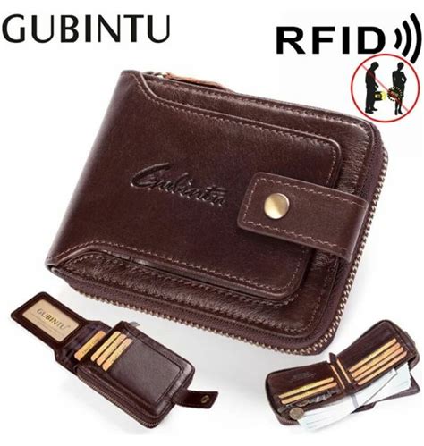 남성손가방 남성클러치백 폰가방 파우치백 Gubintu 남성용 소가죽 지퍼 지갑 빈티지 가죽 Rfid 신용카 티몬