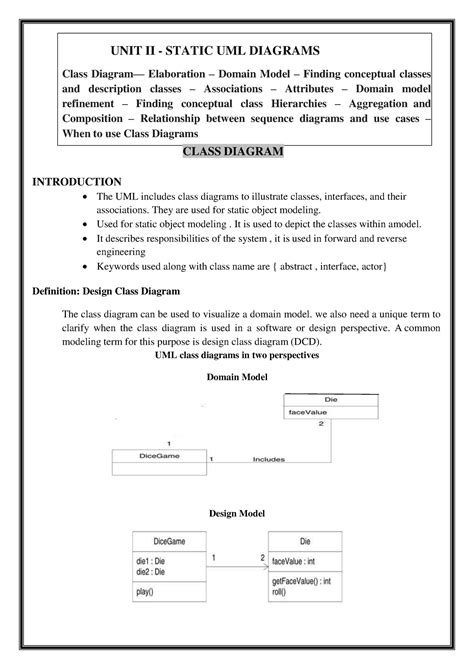 unit 2 unit 2 unit ii static uml diagrams class diagram