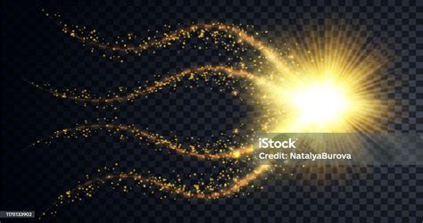 황금 입자가 흔들리고 있습니다 스파클 스타 더스트 프리미엄 럭셔리 블랙 배경에 빛나는 크리스마스 색종이와 벡터 반짝이 돌리기 반짝이 효과와 추상 광택 컬러 골드 웨이브
