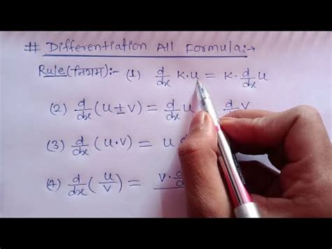 Differentiation All Formulas Class Maths Derivatives Formulas YouTube