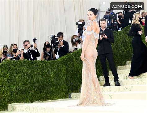 Kendall Jenner Poses Naked In G String Dress To Steal The Spotlight At Met Gala In NYC AZNude