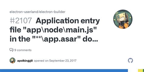 Application Entry File Appnodemainjs In The Appasar Does Not