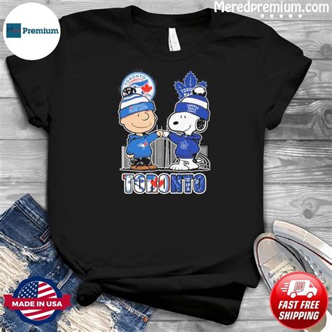 Official Toronto Snoopy Fist Bump Charlie Brown Blue Jays And Maple