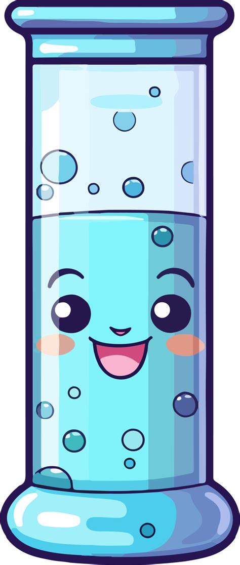 Ai Generated Cute Test Tube In Cartoon Style 37226392 Png