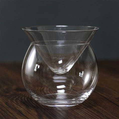 Lead Free Glass Conical Cone Stemless Martini Cock Vicedeal
