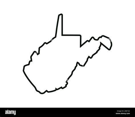 West Virginia State Map Us State Map West Virginia Outline Symbol Vector Illustration Stock