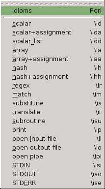 VIM Plug In Perl Support Vim Perl IDE Screen Shots