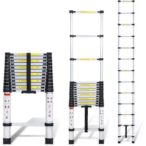 Randaco Teleskopleiter Klappbar 3 8m Multifunktionsleiter Aluminium Anlegeleiter Mehrzweckleiter