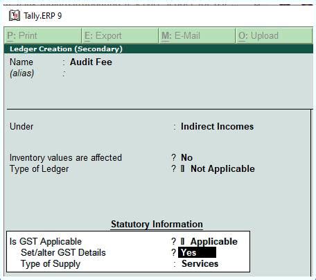 Sale Voucher with Accounting Invoice for Service Ledger with GST in Tally.ERP9