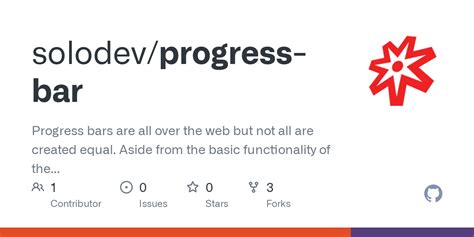 GitHub Solodev Progress Bar Progress Bars Are All Over The Web But Not All Are Created Equal
