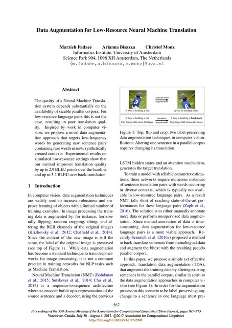 Pdf Data Augmentation For Low Resource Neural Machine Translation