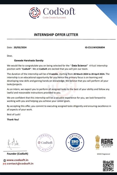 Harshada Gawade On Linkedin Codsoft Datascience