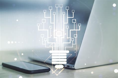 Premium Photo Creative Idea Concept With Light Bulb And Microcircuit Illustration On Modern