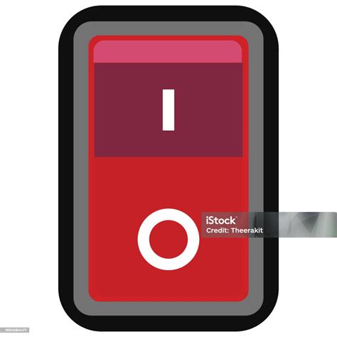 빨간 Pc 전기 스위치 아이콘 회로 차단기 로고 전원 토글 스위치 기호 퓨즈 패널 기호 플랫 스타일 Brand Name Video Game에 대한 스톡 벡터 아트 및 기타