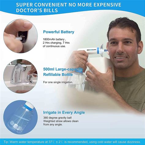 Bocoolife Electric Ear Irrigation Kit Ear Wax Removal System With 4