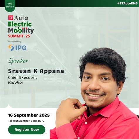 Etauto Were Delighted To Welcome Sravan K Appana Chief Executer
