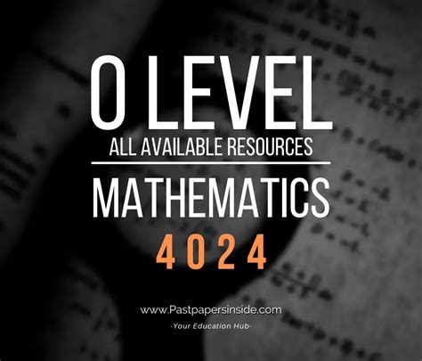 O Level Mathematics 4024 Past Papers Ecr Guides And More