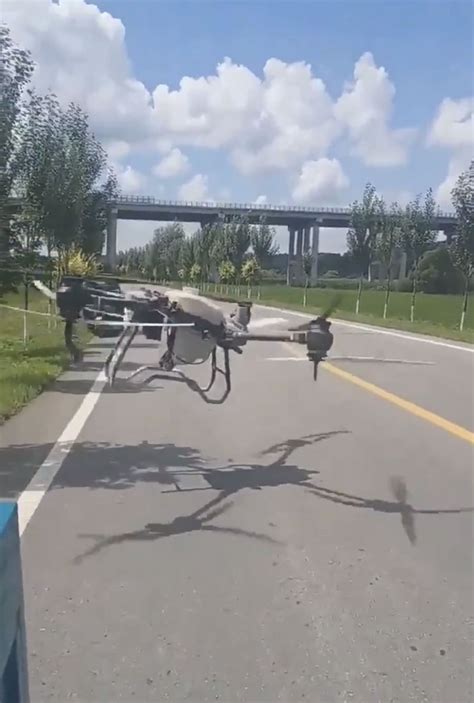 drone crash dji agras drone collides with moving truck