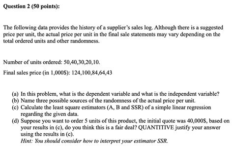 Solved Question 2 50 ﻿pointsthe Following Data Provides