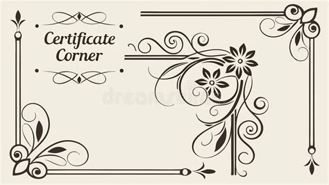 Decorative Corner Element For A Certificate With Floral Scroll Design Vector Design Generative