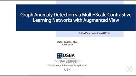 [paper Review] Graph Anomaly Detection Via Multi Scale Cl Networks With Augmented View Youtube