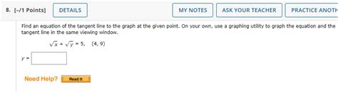 Solved Find An Equation Of The Tangent Line To The Graph At Chegg