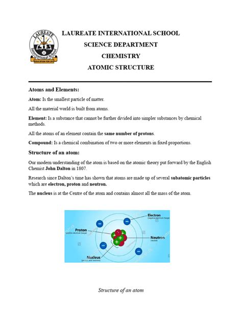 Atomic Structure Notes Pdf