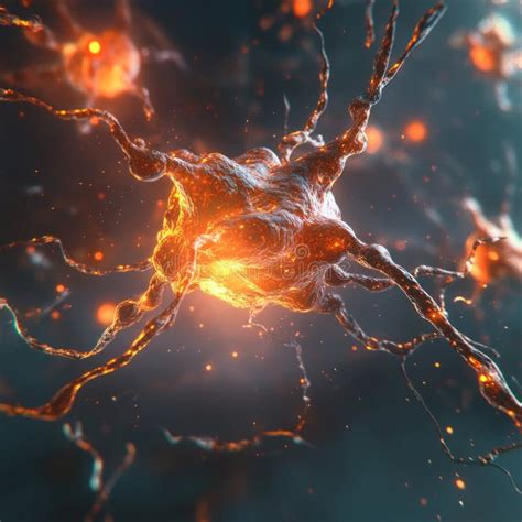 Glowing Neural Network Depiction Complex Cell Connections Activity ...