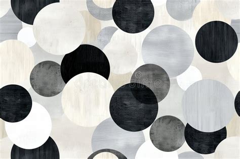 A Monochromatic Abstract Pattern Featuring Overlapping Circles In
