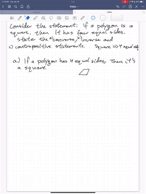 solved given the following statement if a polygon is a square then