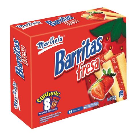 Barritas Marinela Con Relleno De Fresa 8 Paquetes 512 G Walmart En Línea