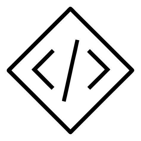 A Coding Symbol Icon On White Background Illustration Line Art