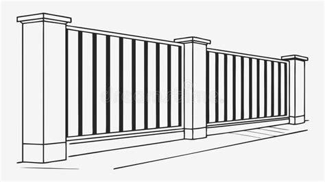 Simple Fence Illustration Representing Boundaries And Property Lines Vector Design Generative