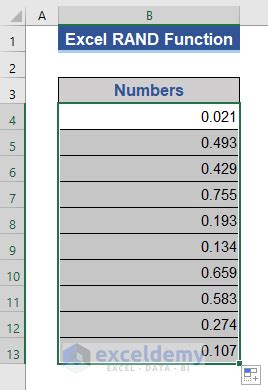 Generate Random Numbers Between And In Excel Methods