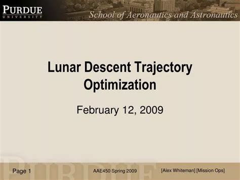 Ppt Lunar Descent Trajectory Optimization Powerpoint Presentation Free Download Id1935558
