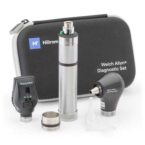 Welch Allyn Portable Diagnostic Set Led Coaxial Led Otoscope C Cell Convertible Handle And