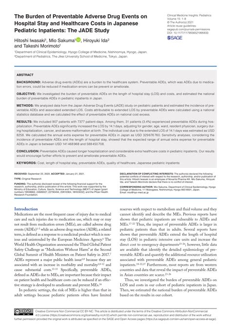 Pdf The Burden Of Preventable Adverse Drug Events On Hospital Stay