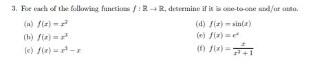 solved 3 for each of the following functions f r r