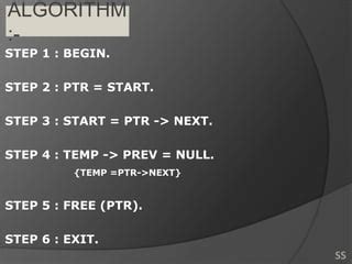Doubly Linked List Operations Algorithms PPT