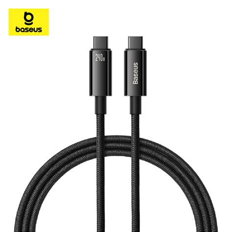 Baseus สายชาร์จเร็ว Type C To Type C 240w รุ่น Tungsten Gold Fast Charging Data Cable สี ดำ