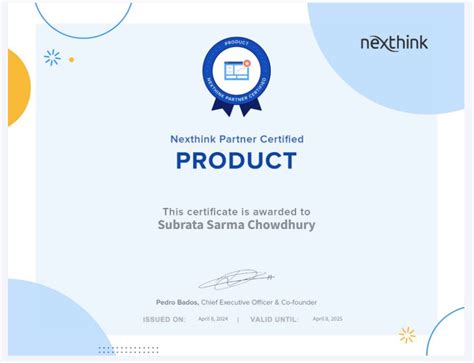 Subrata Sarma Chowdhury On Linkedin Nexthink Partner Certification