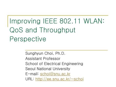 Ppt Improving Ieee 80211 Wlan Qos And Throughput Perspective Powerpoint Presentation Id