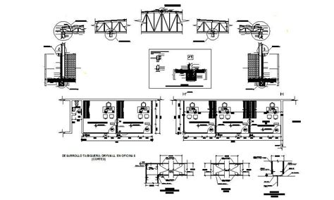 Office Building Section Plan Dry Wall Construction And Auto Cad