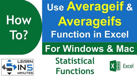 How To Use Averageif And Averageifs Function In Microsoft Excel Youtube