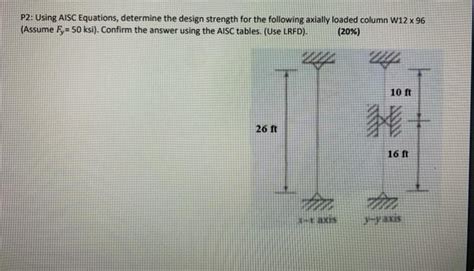 Solved P2 Using AISC Equations Determine The Design Chegg Com