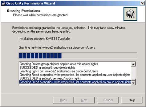 Cisco Unity Permissions Wizard Help