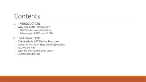 Introduction To Gaas Hbt And Current Technologies Ppt Download